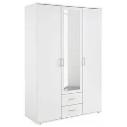 Kleiderschrank Rauch "Twin Schrank Garderobenschrank Schlafzimmerschrank Topseller", weiß, B:127cm H:188cm T:52cm, Schränke, Drehtürenschrank Kleiderschrank, Drehtürenschrank mit 2 Schubladen Bestseller Kleiderschrank