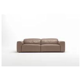 2,5-Sitzer Egoitaliano "Beverly, Designsofa mit erstklassigem Sitzkomfort und tollen Details" Sofas Gr. B/H/T: 242cm x 95cm x 109cm, Leder NUVOLE, beige (safari) Breite 242 cm, verstellbare Kopfteile