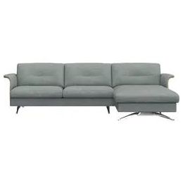 Ecksofa FLEXLUX "Glow, super bequem durch hochwertigem Sitzaufbau mit Federkern, L-Form" Sofas Gr. B/H/T: 273cm x 81cm x 158cm, Bouclé, Chaiselongue rechts, blau (sky blau) Modernes skandinavisches Design