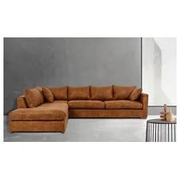 Guido Maria Kretschmer Home & Living Ecksofa GUIDO MARIA KRETSCHMER HOME & LIVING "Arles, L-Form" Sofas Gr. B/H/T: 318cm x 80cm x 272cm, Luxus-Microfaser, Ottomane links, braun (cognac) extra tiefe Sitzfläche, in diversen Stoffqualitäten