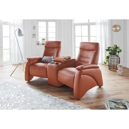2,5-Sitzer exxpo - SOFA FASHION "Ascoli, Kinosofa mit hohem Sitzkomfort, bequeme Armlehnen", braun (cognac), B:199cm H:106cm T:99cm, NaturLEDER (echtes Rindsleder) in Sitz und R&uuml;cken. Korpus in passendem Kunstleder SOFTLUX bezogen;Velours in Lederoptik (100% Polyester), Sofas, inkl. Relaxfunktion, mit Ablage und Staufach, hohe R&uuml;ckenlehne
