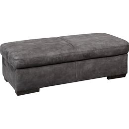 Hocker exxpo - SOFA FASHION "Salerno" Gr. B/H/T: 140 cm x 46 cm x 67 cm, Lu x us-Microfaser Lederoptik, grau (elefant) Polsterhocker Hocker