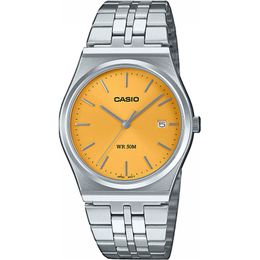 Quarzuhr CASIO TIMELESS COLLECTION Armbanduhren silberfarben (edelstahlfarben, gelb) Damen Armbanduhr, Herrenuhr, Damenuhr, analog, Datum