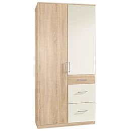 Kleiderschrank wimex "Click" Schränke Gr. B/H/T: 90 cm x 199 cm x 58 cm, 2 St., weiß (struktureichefarben hell, weiß) Drehtürenschrank Kleiderschrank Schränke ohne Spiegel