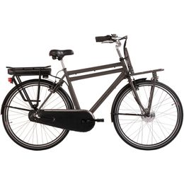 E-Bike HOLLANDIA "Carry On" E-Bikes Gr. 56 cm, 28 Zoll (71,12 cm), grau (anthrazit) Pedelec, Elektrofahrrad für Herren, Cityrad