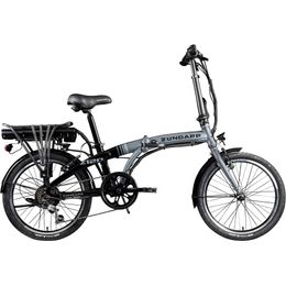 Zündapp E-Bike ZÜNDAPP "Z120" E-Bikes Gr. 28 cm, 20 Zoll (50,80 cm), grau (grau, schwarz) Pedelec, Elektrofahrrad für Damen u. Herren, Klapprad