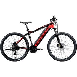 Zündapp E-Bike ZÜNDAPP "Z801" E-Bikes Gr. 48 cm, 27,5 Zoll (69,85 cm), schwarz (rot, schwarz) Pedelec, Elektrofahrrad für Damen u. Herren, MTB, Mountainbike