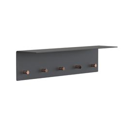 frost - Unu Wandgarderobe 60 x 15 x 15 cm, schwarz matt / kupfer poliert