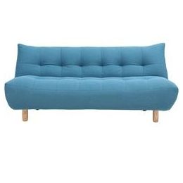 Mendler Design-Schlafsofa skandinavisch Blaugrün und Eiche YUMI