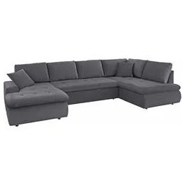 Wohnlandschaft Trendmanufaktur "Indie II, tolle Detailverarbeitung, bequem und komfortabel im Sitz" Sofas Gr. B/H/T: 315cm x 86cm x 179cm, Luxus-Microfaser, Recamiere links, mit Bettfunktion, grau (anthrazit) wahlweise mit Bettfunktion, U-Form