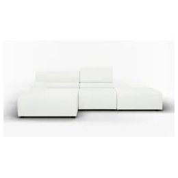 Ecksofa Egoitaliano "Babouche, Designsofa mit außergewöhnlichem Sitzkomfort zum Wohlfühlen" Sofas Gr. B/H/T: 287cm x 80cm x 98cm, Leder BULL, Recamiere links, weiß