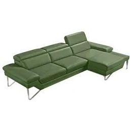 Ecksofa Egoitaliano "Princess, elegantes Designsofa mit erstklassigem Sitzkomfort, L-Form", grün (sprite), B:282cm H:95cm T:168cm, Leder CAREZZA (echtes Rindsleder) ist ein Naturleder, dass die ursprünglichen Eigenschaften der Haut nicht verändert. Das Vorhandensein von verheilten Narben, Körnungsunterschiede, Falten, Adern, Unterschiede in den Farbtönen und andere Spuren, die die Natur auf diesen