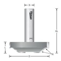 Abplattfräser HW S=8mm D=45mm GL=46mm R=12mm