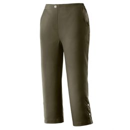 WITT Damen Caprihose aus Polyester, b&uuml;gelfrei, oliv, Gr&ouml;&szlig;e 54