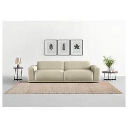 Big-Sofa Trendmanufaktur "Braga, mit hochwertigem Kaltschaum, Megasofa, in Cord erhältlich" Sofas Gr. B/H/T: 254 cm x 72 cm x 107 cm, Struktur weich LENNON, silberfarben (silver lining) modernes Big-Sofa, Couch mit hohem Sitzkomfort, 25472107 cm (BHT)