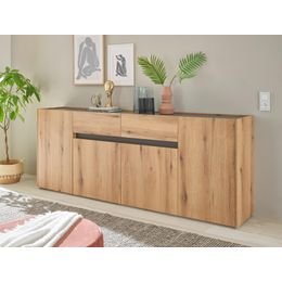 Sideboard Inosign "City/Giron" Sideboards Gr. B/H/T: 220 cm x 84 cm x 40 cm, 2, beige (eichefarben, anthrazit) Breite ca, 224 cm