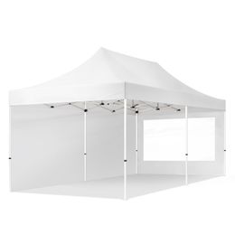 TOOLPORT 3x6m Stahl Faltpavillon, inkl. 2 Seitenteile, weiß - (59055)