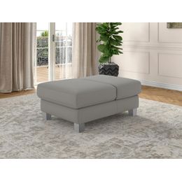 Sit & More Polsterhocker SIT & MORE "Dundee", silber, B:75cm H:46cm, Hocker, Polsterhocker, mit Klappfunktion, Federkern und hochwertigen Edelstahlf&uuml;&szlig;en