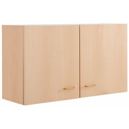 Hängeschrank KOCHSTATION "KS-Elster" Schränke Gr. B/H/T: 100 cm x 57 cm x 34 cm, 2 St., braun (buchefarben) Breite 100 cm