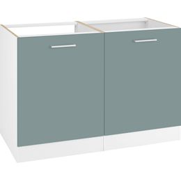 Spülenschrank KOCHSTATION "KS-Visby" Schränke Gr. B/H/T: 120 cm x 82 cm x 60 cm, grün (fjordgrün) Breite 120 cm