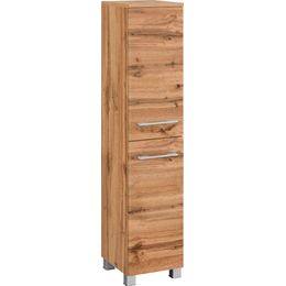 Midischrank Welltime "Soria" Schränke Gr. B/H/T: 30 cm x 135 cm x 35 cm, braun (eichefarben, eichefarben) Bad-Midischrank