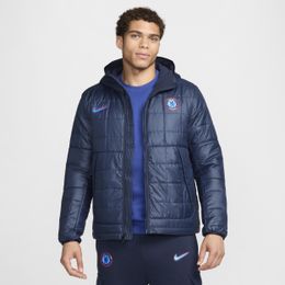 FC Chelsea Nike Jacke mit Kapuze und Fleece-Futter (Herren) - Blau