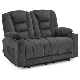 Mcombo - m Elektrisch 2er Sitzer Sofa mit Schlaffunktion, 2er Relaxsofa mit Taste 150° Verstellbar, Kinosessel mit Liegefunktion, usb &