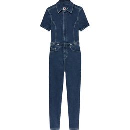 Overall Tommy Jeans "JUMPSUIT CH4253" Gr. XS (34), N-Gr, blau (denim medium) Damen Overalls im 5-Poket-Style