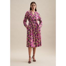 Seidensticker Sommerkleid &raquo;Schwarze Rose&laquo; Langarm Kragen Druck beige L40 - Normalgr&ouml;&szlig;en Normalgr&ouml;&szlig;en L40 Passform: Regular
