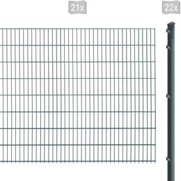 Arvotec Doppelstabmattenzaun "EXCLUSIVE 163 zum Einbetonieren" Zaunelemente Zaunhöhe 163 cm, Zaunlänge 2 - 60 m Gr. H/L: 163cm x 42 m, Pfosten: 22 St., grau (anthrazit)