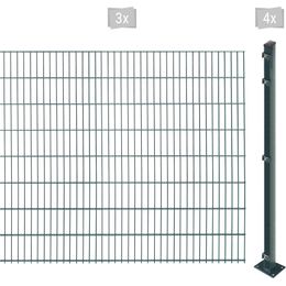 Arvotec Doppelstabmattenzaun "EASY 163 zum Aufschrauben" Zaunelemente Zaunhöhe 163 cm, Zaunlänge 2 - 60 m Gr. H/L: 163 cm x 6 m, Pfosten: 4 St., grau (anthrazit)