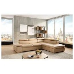 Sit & More Ecksofa SIT & MORE "Valantine L-Form" Sofas Gr. B/H/T: 272cm x 73cm x 226cm, NaturLEDER-Stoff, Ottomane rechts, ohne Bettfunktion, braun (cappuccino) inkl. Kopf- und Armteilverstellung, wahlweise mit Bettfunktion