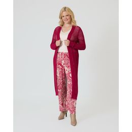 Long-Cardigan mit Lochstruktur