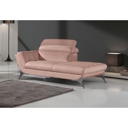Recamiere Egoitaliano "Sueli, extravagantes Design und erstklassiger Sitzkomfort", rosa (rose), B:180cm H:100cm T:110cm, Leder »NUVOLE« (Echtes Rindsleder). Halbnatürliches, halbnarbiges Rindsleder mit einer natürlichen Körnung von 1, 2 bis 1, 4 mm. Dieses Leder hat eine weiche, wachsartige Hand mit mattem Aussehen und einem Wolkeneffekt. Es handelt sich um ein Naturleder, das die ursprünglichen E