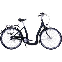 Cityrad HAWK Bikes "City Comfort Premium Black" Gr. 48, schwarz, Fahrräder, 46cm, 28 Zoll (71,12cm), für Damen und Herren