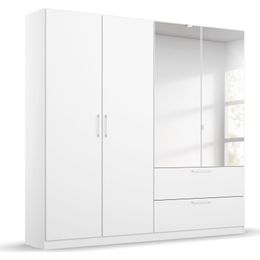 Drehtürenschrank Rauch "Kleiderschrank Schrank Garderobe Wäscheschrank CHALLENGER" Schränke Gr. B/H/T: 181,0 cm x 197,0 cm x 54,0 cm, 4 St., weiß (alpinweiß) mit Spiegeltüren und geräumigen Schubladen MADE IN GERMANY