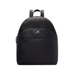 Cityrucksack Calvin Klein "RE-LOCK DOME BACKPACK_MONO" schwarz (black monogram pu) Rucksäcke