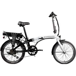 Zündapp E-Bike ZÜNDAPP "Z120" E-Bikes Gr. 28 cm, 20 Zoll (50,80 cm), weiß (schwarz, weiß) Pedelec, Elektrofahrrad für Damen u. Herren, Klapprad