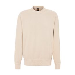 Sweatshirt BOSS Orange "We__Dye" Gr. L, beige (light beige271) Herren Sweatshirts mit Rundhalsausschnitt