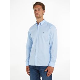 Langarmhemd Tommy Hilfiger "FLEX POPLIN RF SHIRT" Gr. XXXL, N-Gr, blau (sweet blue) Herren Hemden mit Tommy Hilfiger Labelschild innen an der Knopfleiste