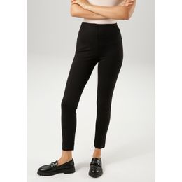 Schlupfhose Aniston CASUAL Gr. 44, N-Gr, schwarz Damen Hosen vorne und hinten mit Bügelfalte - NEUE KOLLEKTION