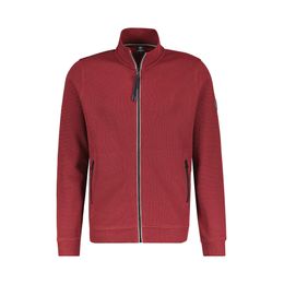 Sweatjacke Lerros "Lerros Sweatjacke, strukturiert" Gr. 4XL, rot (deep garnet red) Herren Sweatjacken