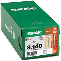 Spax® Holzbauschrauben T40 Tellerkopf WIROX 140mm x 8 mm, 50 St.