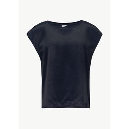 s.Oliver - T-Shirt im Fabricmix, Damen, blau, Größe 44