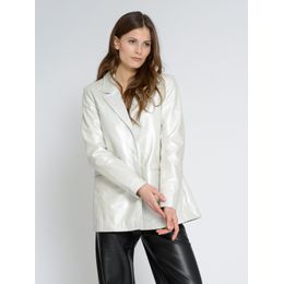 Lederblazer Maze "42021249" Gr. S, weiß (white metallic) Damen Blazer