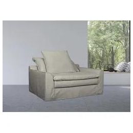 XXL-Sessel furninova "Sake Loveseat und Megasessel" Sessel Gr. Struktur, B/H/T: 133cm x 95cm x 114cm, grau (soft grey) inklusive 2 Kissen, abnehmbarer und waschbarer Hussenbezug