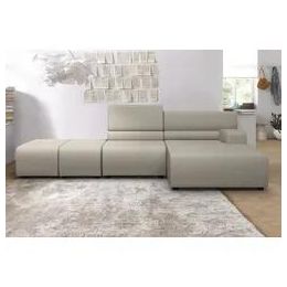 Ecksofa Egoitaliano "Babouche, Designsofa mit außergewöhnlichem Sitzkomfort zum Wohlfühlen" Sofas Gr. B/H/T: 384cm x 80cm x 98cm, Luxus-Microfaser Lederoptik, Recamiere rechts, grau (opal grau)