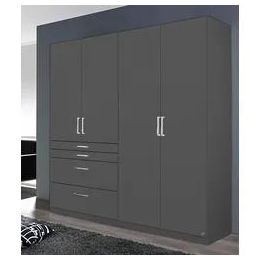 Kleiderschrank Rauch "Harburg Drehtürenschrank Schlafzimmerschrank mit viel Stauraum" Schränke Gr. B/H/T: 181 cm x 197 cm x 54 cm, 4 St., grau (graumetallic) Bestseller Schrank Garderobe im Schlafzimmer