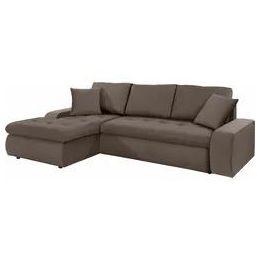 Ecksofa Trendmanufaktur "Indie II, tolle Detailverarbeitung, bequem und komfortabel im Sitz" Sofas Gr. B/H/T: 246cm x 86cm x 155cm, Struktur fein, Recamiere links, mit Bettfunktion, braun (hellbraun) XL und XXL, wahlweise mit Bettfunktion, L-Form