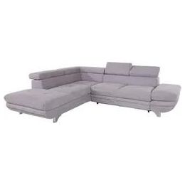 Ecksofa COTTA "Enterprise L-Form" Sofas Gr. B/H/T: 273cm x 72cm x 237cm, Chenille, Ottomane links, mit Kopfteilverstellung-mit Armteilverstellung, grau inklusive Kopf- und Armteilverstellung, wahlweise mit Bettfunktion